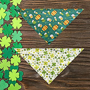 St Patrick Dog Bandana, Holiday Lucky Clover Cat Bib for Large Medium Small Puppies Pets
