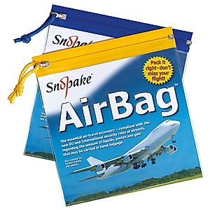 Snopake Airport Bags Clear Plastic Travel For Liquids - TSA Approved - Pack 5