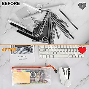 EOOUT 20pcs Mesh Zipper Pouch, Pencil Pouches Bulk, 9.5×4.5 Inch, Pencil Case Bulk Pencil Bags, 10 Colors, for Bills, Cash, Cosmetics, Travel Storage, School and Office Supplies Organization