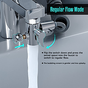 TopVelo 3-In-1 Multifunctional Faucet with 360° Rotating Faucet and Massage Shower Head, Sink Faucet for Daily Washing, Small Pet Bathing, Universal Interface for Sink faucet (Drill-Free Installation)
