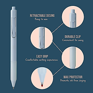 BLIEVE - Colored Gel Pens With Cool Matte Finish, Aesthetic and Cute Drawing Pens With Smooth Writing For Journaling And Bible Note Taking No Bleed Through, School Supplies (Pastel)