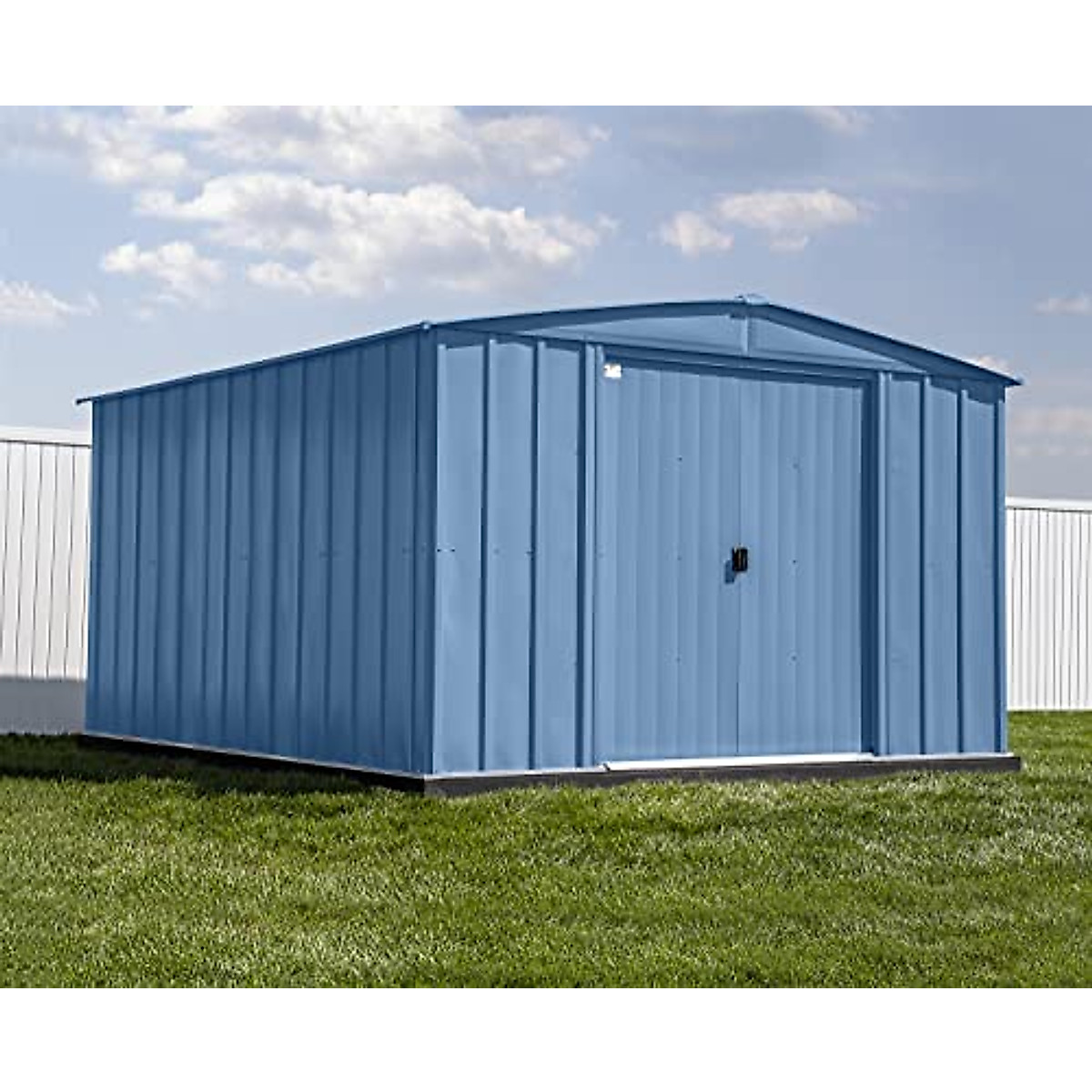 Arrow Classic Steel Storage Shed, 10x14, Blue Grey