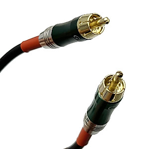 Seadream RCA to RCA Audio Cable Short 2Pack 1RCA Male to 1RCA Male Stereo Audio Cable Converter,Preamp Jumpers Male to Male Patch Cable 8 inch (Black+Green)