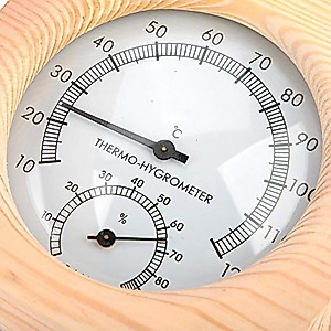 Wood Sauna Thermometer, Sauna Room Hygrometer Thermometer Digital Sauna Temperature Meter Humidity Meter Used in Sauna Room, Bathroom, Sweat Stream Room etc