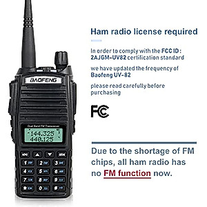 BaoFeng UV-82 High Power BaoFeng Radio Ham Radio Handheld Walkie Talkies with Earpiece, Extra 2800mAh Battery Hand Speaker Mic Long Antenna and Programming Cable Full Kits(1 Pack-Black)