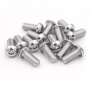 KINJOEK 50 Packs 5/16-18 x 3/4 Inch Button Head Socket Cap Screws, Allen Socket Drive, 304 Stainless Steel 18-8, Full Thread, Bright Finish, Heavy Duty Machine Hexagon Screw Drive