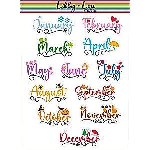 Months of the Year Planner Sticker | Undated Planner | Libby and Lou Sticker Co