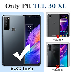 Easyscen Case for TCL 30 XL (6.82-inch) Cover Shockproof Protector with Strap Lanyard Holder Ring for Girls Women Glitter Sparkle Bling Cute Phone Case for TCL 30 XL (T701DL) - Purple