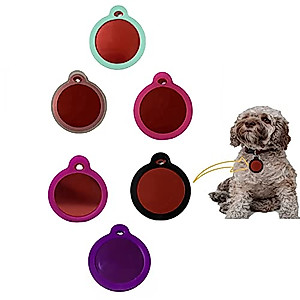 Silicone Circle Dog tag Silencer Quiet Noisy pet tag Sleeve Round Personalized pet ID Tags Protector Lightweight pet tag Silencer with 6 Colors