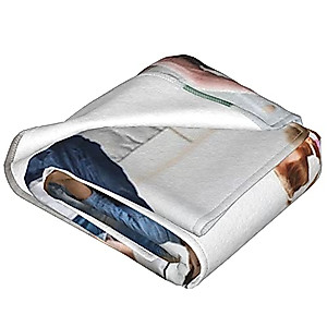 Customized Flannel Fleece Blankets Custom Blanket with Photo Text Personalized Bedding Throw Blankets for Family Birthday Christmas Wedding Gift Fits Couch Sofa Bedroom Living Room 50"x40"