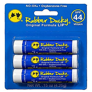 Rubber Ducky - SPF 44 Lip Balm - Moisturizing Vitamin E Sunscreen For Lips - All Season Broad Spectrum UV Protection - Waterproof 80 Minutes - NO-OX Protectant - Clear - Vanilla - 3 Pack