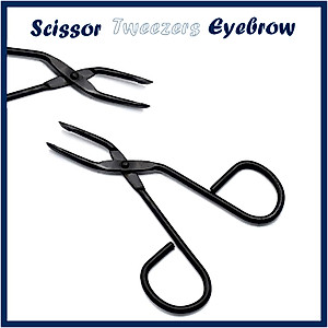 DDP Pro Scissor-like Tweezer Slant 'Eyebrow Black Color