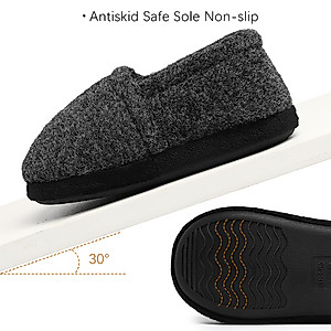 Tuboom Boys Slippers Kids House Shoes with Cozy Memory Indoor Outdoor (Toddler/Little Kid/Big Kid) color grey size 11-12