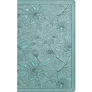 KJV Personal Size Giant Print Bible, Filament Enabled (LeatherLike, Floral Leaf Teal, Indexed, Red Letter)