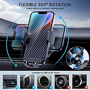 Phone Mount for Car Phone Holder [Thick Cases Friendly] Cell Phone Holder Hands Free Phone Stand for Car Vent Phone Mount Fit iPhone Android Smartphone Cell Phone Automobile Cradles Universal