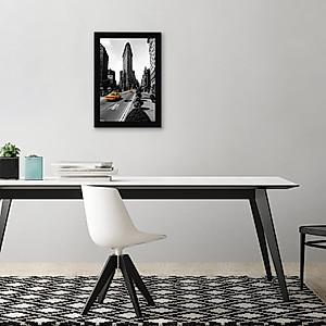 Americanflat 11x17 Picture Frame with Shatter-Resistant Glass - Gallery Style Frame with Engineered Wood - Signature Collection - Photo Frame for Wall Display - Black