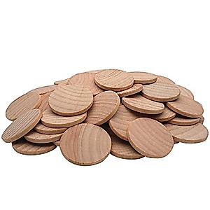 1.5 Inch Natural Wood Slices Unfinished Round Wood Coins for DIY Arts & Crafts Projects, 50 per Pack.