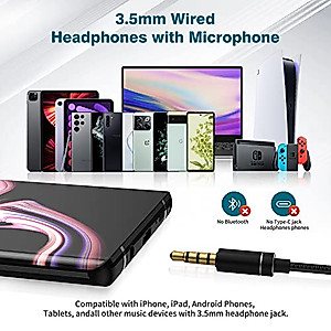 JELANRY 3.5mm Headphones Noise Canceling with Earbuds Microphone Deep Bass in-Ear Wired 3.5mm Jack Earphones for Google Pixel 4a 3a 5a Moto G Power Pure Samsung S10 S10e S9 A03s A52 A14 A12 A13 Purple