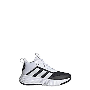 adidas Originals Flex Basketball Shoe, Black/White/Black, 2 US Unisex Little Kid