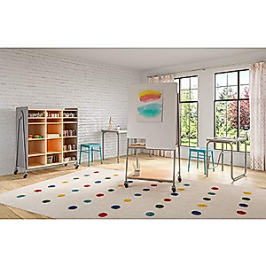 Safco Products AlphaBetter 2.0 Height – Adjustable Student Desk with Swinging Footrest Bar and Book Box, Sit to Stand, 29”-43” w, Dry Erase