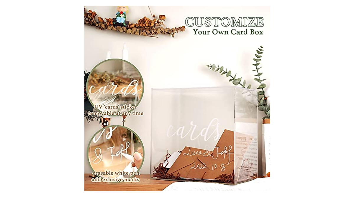 Clear Acrylic Wedding Card Box | Elegant Gift Holder
