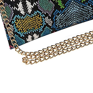 JOBEDE Snakeskin Envelope Clutch Handbag Evening Party Prom Chain Bag Women Shoulder Crossbody Bag