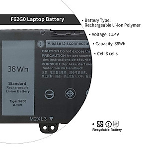 SWEALEER F62G0 Laptop Battery Replacement for Dell Inspiron 13 5370 7000 7370 7373 7380 7386 P83G P83G001 P83G002 P87G P87G001 Vostro 13 5370 D1525S D1505G R1605S D2505G Series F62GO RPJC3 39DY5