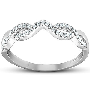 Countour Infinity Diamond Guard Engagement Wedding Ring Enhancer 10k White Gold - Size 11