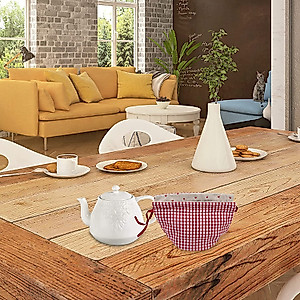Tea Cosy,Creative Kitchen Tea Pot Dust Cover,Teapot Cozy Breakfast Warmer,Tea Pot Cover Insulation and Keep Warm,Tea Kettle Quilt for Home Kitchen Table Hotel Tea Party Restaurant (Red)