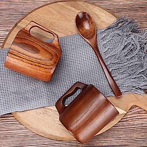 Handmade Wooden Mug for Men Women 12 oz Coffee Mug Man Gift Small Wood Cup Tankard Barrel Mug Wooden Beer Mug Outdoor Tea Drinking Cup Cool Viking Mug Male Coffee Mug