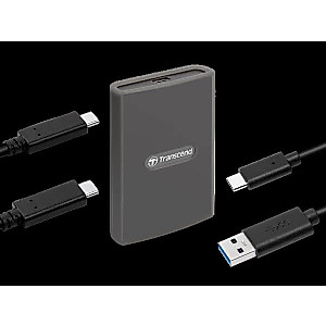Transcend CFexpress Card Reader, Type B, USB 3.2 Gen 2x2, 20 Gbps, Aluminum housing, Silicone Sleeve, for Photography and Cinematic Experts, Provide Type A and Type C Cables - TS-RDE2