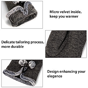 OTIOTI 3 Pairs Womens Gloves Winter Touch Screen Texting Gloves for Women Fleece Lined Thick Warm Gloves (B-3pair-2)