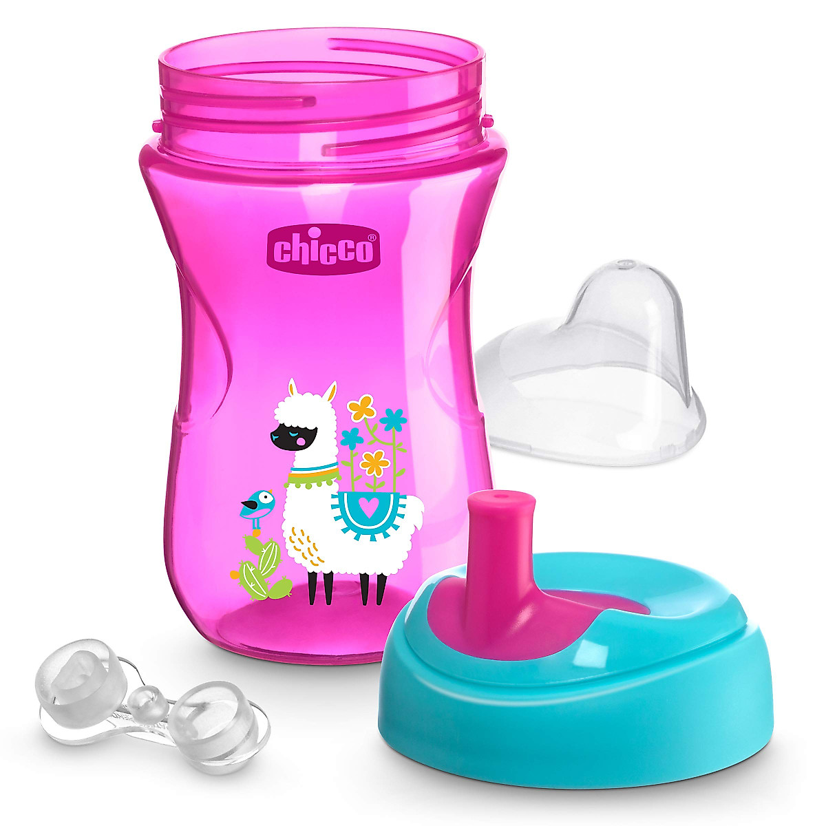 Chicco Sport Spout Trainer, Spill Free Baby Sippy Cup, 9 Months, Pink/Purple,2 Count (Pack of 1)