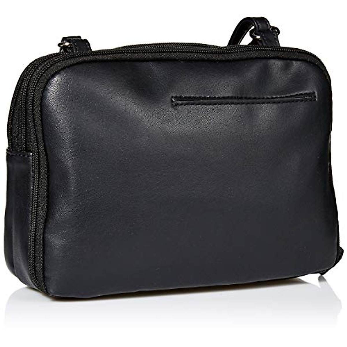MultiSac womens Zippy Triple Compartment Crossbody Bag Cross Body, Black (Vintage Nappa), One Size US