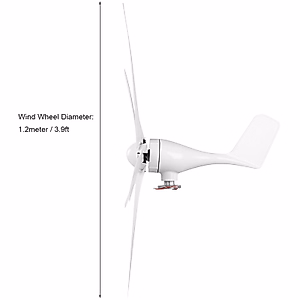Wind Turbine Generator, 1600W 5 Blade Small Wind Turbine for Industrial Energy Equipment(12V-White),Dynamo