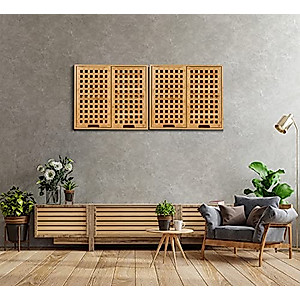 Bathroom Wall Cabinet Wall Mounted Organizer, Medicine Cabinet, Over The Toilet Storage, Bamboo Medicine Cabinets with Doors and Shelves, Wall Storage for Bathroom Kitchen Living Room (New Version)