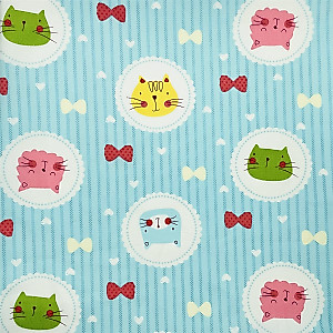 Cat Fabric Fat Quarters Bundles Cute Animal Pattern Cotton Quilting Fabric for Sewing Crafting 18" x 22" (7pcs) SZRUIZFZ