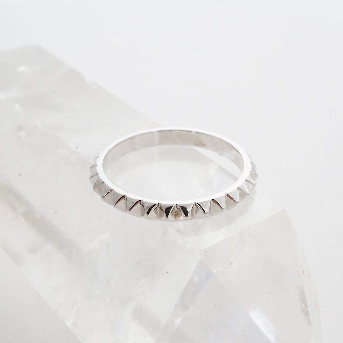 Honeycat Thin Spike Band Ring in Gold, Rose Gold, or Silver | Minimalist, Delicate Jewelry (Silver, 7)