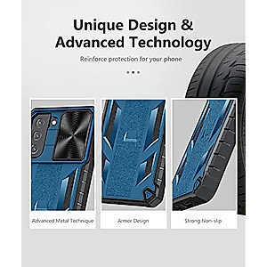 SOiOS for Samsung Galaxy S21 5G Case: Galaxy S21 5G 6.2" Case with Kickstand | Heavy Duty Protection Phone Cover | Durable Protective Shockproof Case Blue