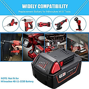 JYJZPB 2 Pack 6.5Ah M-18 Batteries Pack High Output for Milwaukee M18 Battery Lithium 48-11-1850 48-11-1862 48-11-1840 48-11-1828 48-11-1815