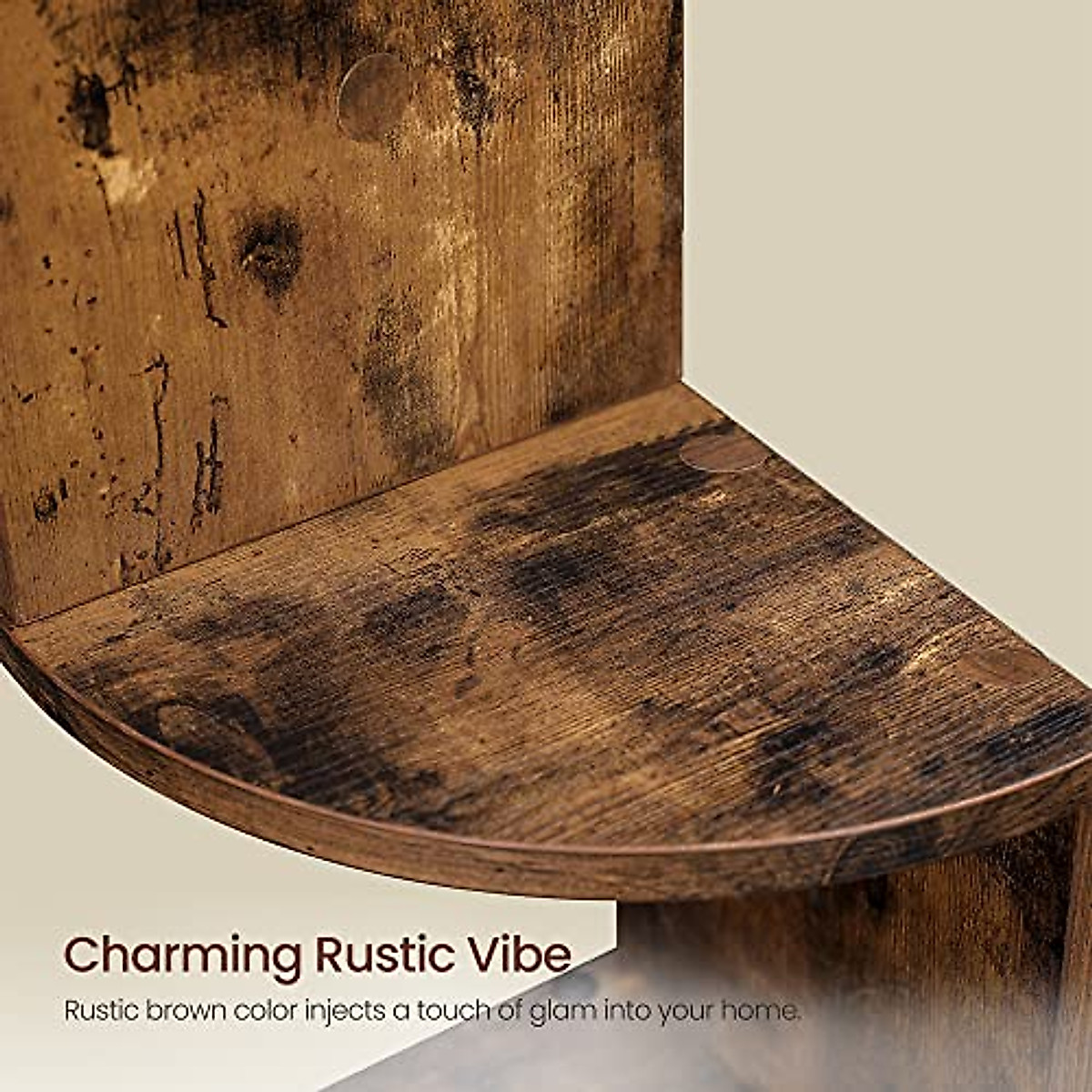 VASAGLE Corner Shelf Wall Mount, 5-Tier Floating Corner Bookshelf, Plant Shelf for Bedroom, Living Room, Bathroom, Office, Rustic Brown ULBC72BX