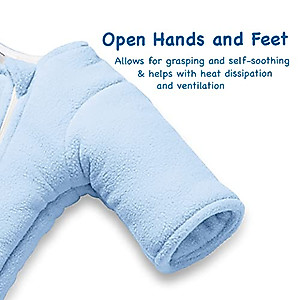 Baby Merlin's Magic Sleepsuit - Microfleece Baby Transition Swaddle - Baby Sleep Suit - Blue - 3-6 Months