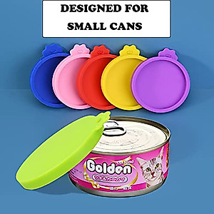 AQSXO 7 Pcs Food Can Lids Pet Can Covers, Silicone Small Pet Food Can Lids Covers for 3 oz 2.5 oz Cat Food Cans.