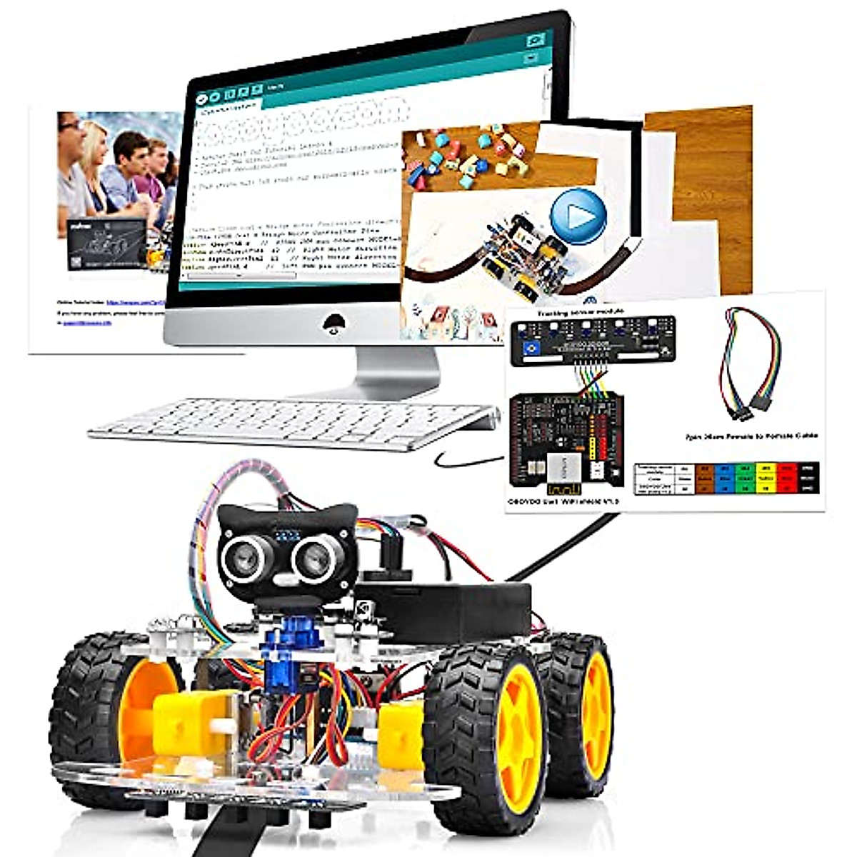 OSOYOO Robot Car Starter Kit for R3 | STEM Remote Controlled Educational Motorized Robotics for Building Programming Learning How to Code | IOT Mechanical DIY Coding for Teens Adults