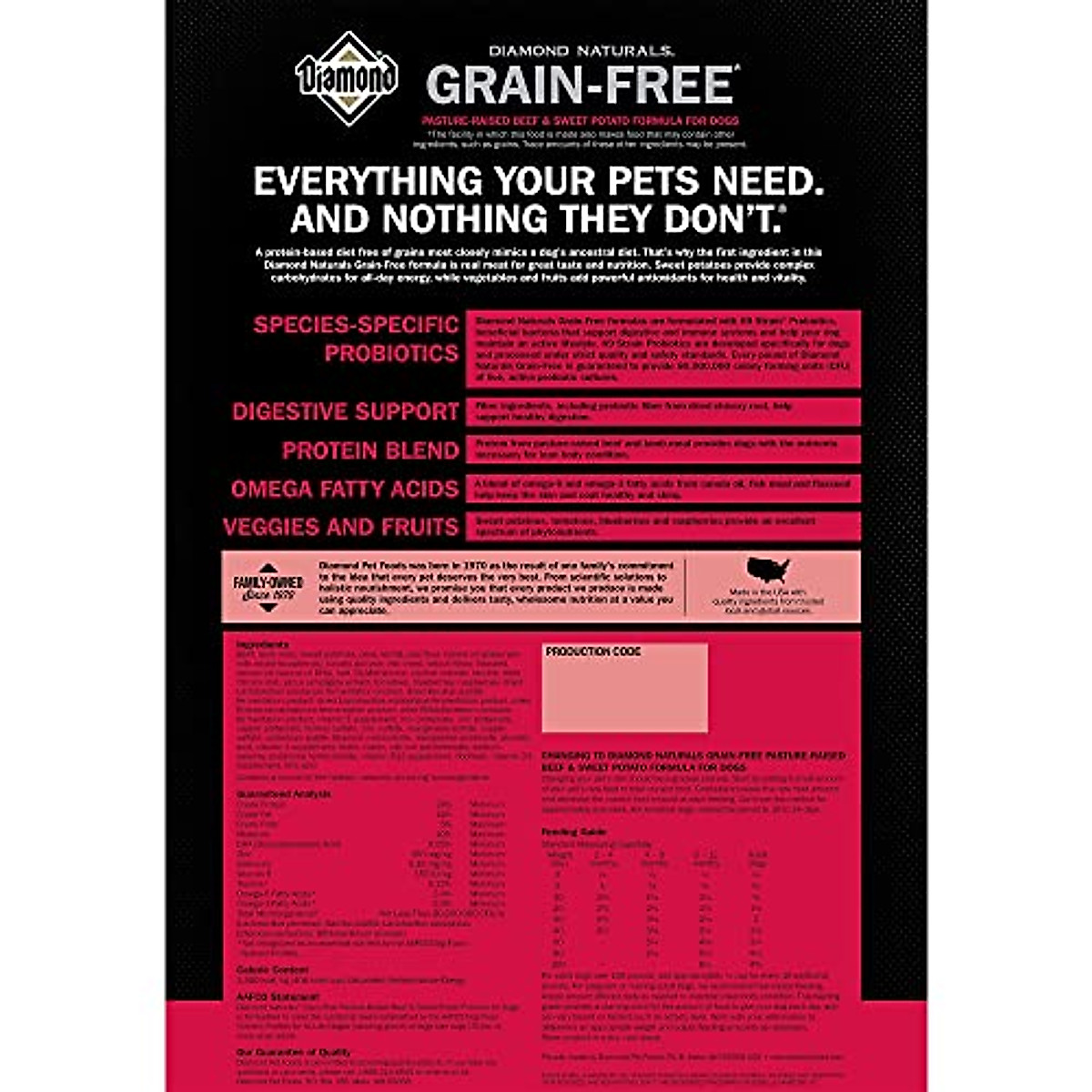 Diamond Naturals Grain Free Real Meat Recipe Premium Dry Dog Food With Real Pasture Raised Beef 28Lb