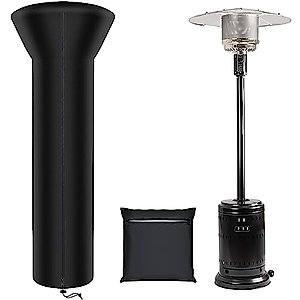 SIRUITON Patio Heater Covers with Zipper and Air Vent,Waterproof,Dustproof,Wind-Resistant,UV-Resistant,Snow-Resistant,（87" Height x 33" Dome x 19" Base,Black）
