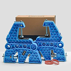 XCMAN Ski Snowboard Vise for Tuning,Waxing and Repair,Set of Non-Slip Vice Grips with Horizontal and Vertical and Tilt Working Positions,Rubber Ski Brake Retainers,Pair