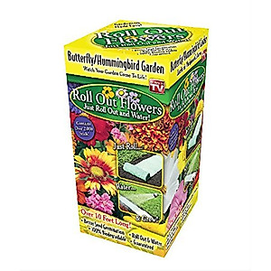 Garden Innovations HB1000 10-Inch by 10-Foot Roll Out Flowers, Butterfly Hummingbird Garden