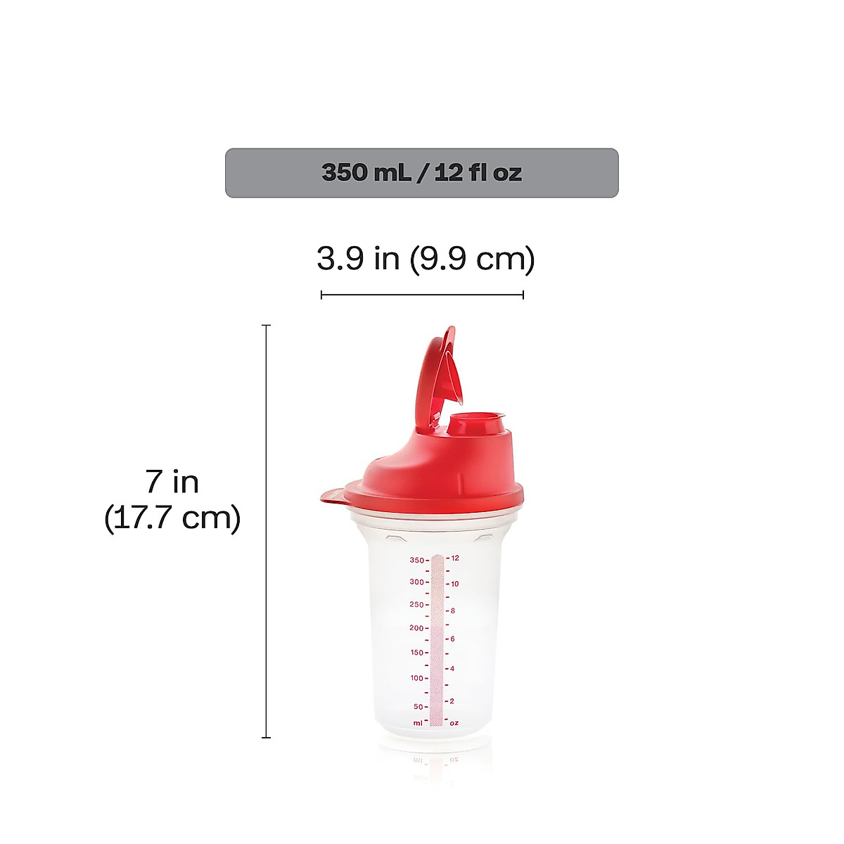 Tupperware All-In-One Prep Shaker Bottle with Measurements and Airtight and Leak-Proof Lid - Dishwasher Safe & BPA Free