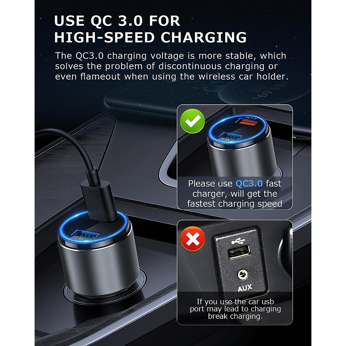 MOKPR for Magsafe Car Mount Charger-15W Wireless Car Charger-Magnetic Car Phone Holder for Dash Air Vent-LED RGB HandsFree Car Mount Fast Car Charger for iPhone 15/14/13/12 Series